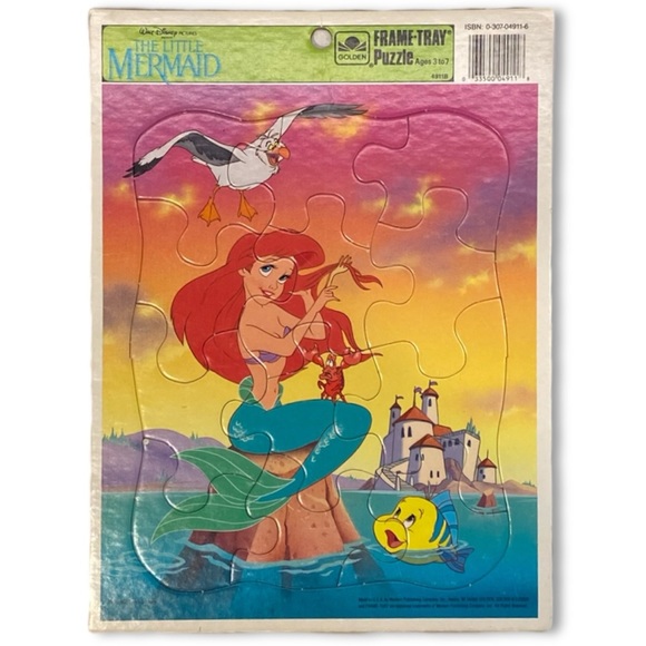 Disney | Toys | The Little Mermaid Ariel Golden Frame Tray Puzzle ...